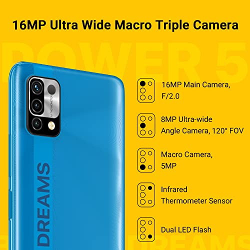 UMIDIGI Unlocked Cell Phone, Power 5 (3+64g) Android 11 Smart Phone, 6150mAh Battery+ 6.53" HD Display Smartphone with 16MP AI Triple Camera, Dual SIM Android Phone…