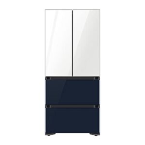 samsung 17.3 cu ft smart kimchi & specialty 4-door french door refrigerator w/ freezer, precise cooling, large capacity, rq48t94b277/aa, white navy glass