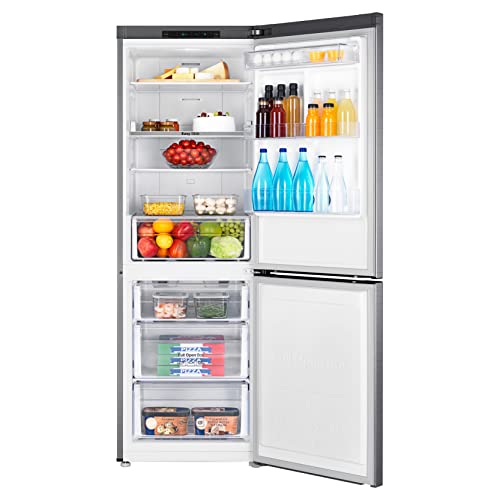 SAMSUNG 11.3 Cu Ft 24" Bottom Freezer Refrigerator, Slim Width for Small Spaces, Even Cooling, LED Lighting, Slide Shelf, RB10FSR4ESR/AA, Fingerprint Resistant Stainless Steel