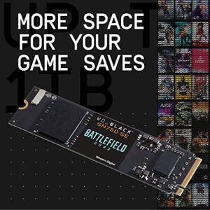 WD_BLACK 1TB SN750 SE NVMe SSD with Battlefield 2042 Game Code Bundle - Gen4 PCle, Internal Gaming SSD Solid State Drive, M.2 2280, Up to 3,600 MB/s - WDBB9J0010BNC-NRSN