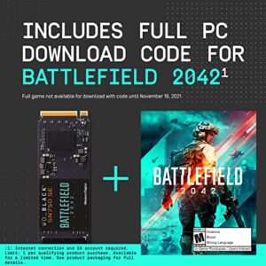 WD_BLACK 1TB SN750 SE NVMe SSD with Battlefield 2042 Game Code Bundle - Gen4 PCle, Internal Gaming SSD Solid State Drive, M.2 2280, Up to 3,600 MB/s - WDBB9J0010BNC-NRSN