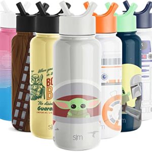 Simple Modern Star Wars Water Bottle with Straw Lid Vacuum Insulated Stainless Steel Metal Thermos | Gifts for Women Men Reusable Leak Proof Flask | Summit Collection | 32oz The Child