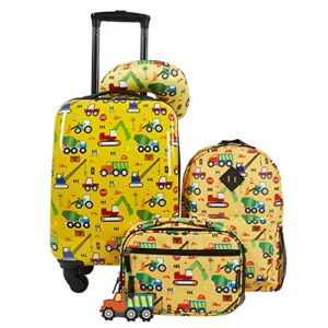 travelers club 5 piece kids' luggage set, cars