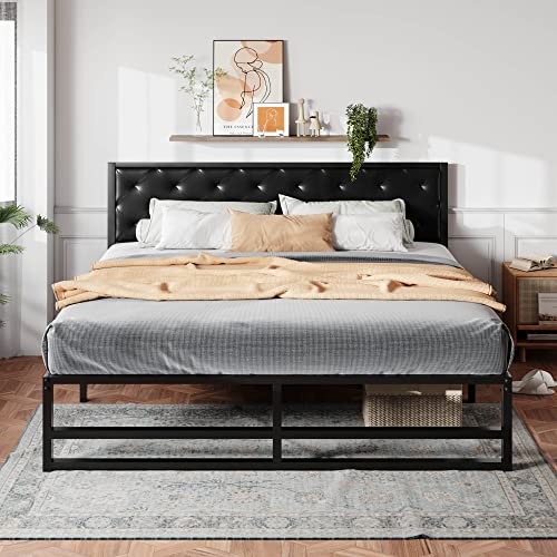 MUTICOR 14'' Metal Platform King Bed Frame with Strong Steel Slats Support/Sufficient Storage Space/Mattress Foundation/No Box Spring Needed/Easy Assembly