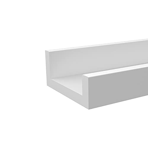 Ballucci Floating Wall Shelves Set of 2, Picture Ledge Wooden Shelves for Nursery, Living Room, Bedroom, Bathroom, Kitchen, Office; 18 Inch - White