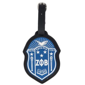 zeta phi beta fraternity (faux leather crest luggage tag)