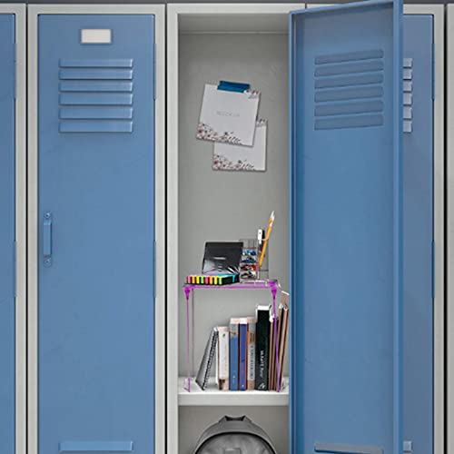 Bemaxy Foldable Student Locker Shelf Organizer, Fits for 12 inch Width Lockers, Back to School Supply (Purple)