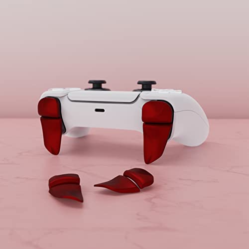 PlayVital Blade 2 Pairs Shoulder Buttons Extension Triggers for ps5 Controller, Game Improvement Adjusters for ps5 Controller, Bumper Trigger Extenders for ps5 Edge Controller - Scarlet Red