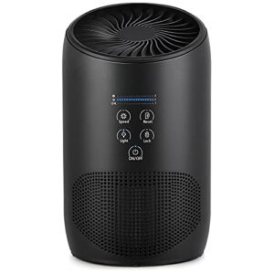 hepa air purifiers for home bedroom, smoke air cleaner with fragrance sponge, lock set, ultra quiet hepa air purifier for dust, odor, pet dander,smoke