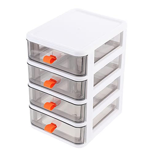 BESPORTBLE Makeup Organizer Drawers Desktop Storage Cabinet Small Multi- layer Drawer Storage Box Sundries Classification Decorative Dressing Boxes (White, 4 layer) Makeup Drawers Storage Cabinet