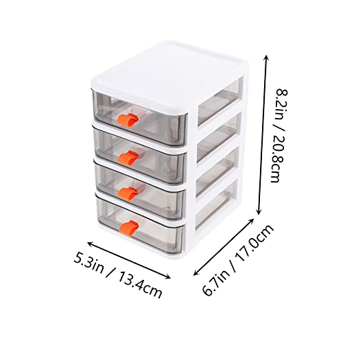 BESPORTBLE Makeup Organizer Drawers Desktop Storage Cabinet Small Multi- layer Drawer Storage Box Sundries Classification Decorative Dressing Boxes (White, 4 layer) Makeup Drawers Storage Cabinet