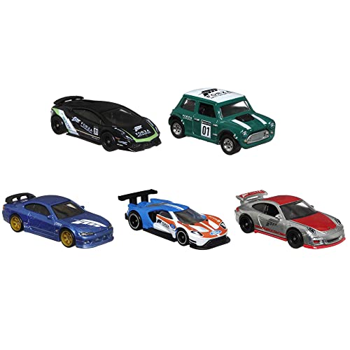 Hot Wheels Forza 5-Pack of Toy Video Game Race Cars, 1:64 Scale with Authentic Details & Realistic Decos, Gift for Collectors & Kids 3 Years & Up [Amazon Exclusive]