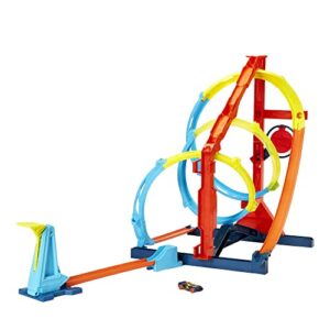 hot wheels track builder playset unlimited corkscrew twist kit, 1:64 scale toy car, connects to other hot wheels tracks