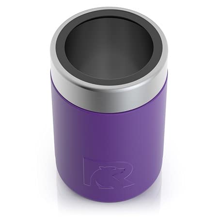 RTIC Can Cooler Insulated, Beer, Beverage, Soda Can Cooler with Lid, Stainless Steel Metal, Double Wall Insulation Coozie for Cans, Sweat Proof, 12oz, Majestic Purple