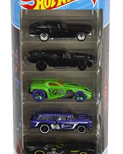 Hot Wheels Batman 5-Pack, Set of 5 Batman-Themed Toy Cars in 1:64 Scale (Styles May Vary)