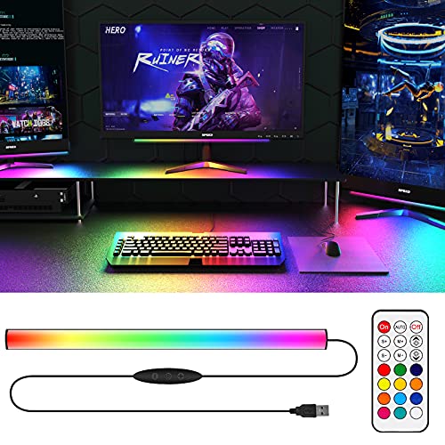 WILLED Under Monitor Light Bar, RGB Gaming Lights for Gaming Setup, Ambiance Backlights with Remote Controller, 5V USB Powered, for Gaming, Keyboard, Computer Accessories, PC Desk, Room Decoration