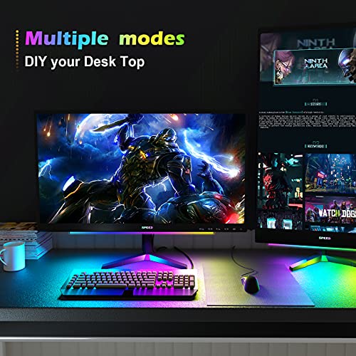 WILLED Under Monitor Light Bar, RGB Gaming Lights for Gaming Setup, Ambiance Backlights with Remote Controller, 5V USB Powered, for Gaming, Keyboard, Computer Accessories, PC Desk, Room Decoration