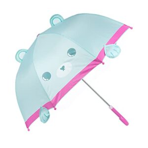 adora water activated kid's umbrella. magic reveal 26" umbrella for the rain - be bright bear face appears in the rain!