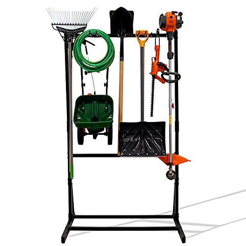 StoreYourBoard Freestanding Tool Storage Rack, Garage Floor Stand, Adjustable Garden Tool Organizer, Industrial Steel