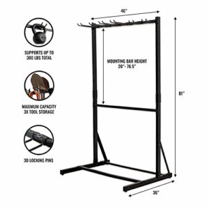 StoreYourBoard Freestanding Tool Storage Rack, Garage Floor Stand, Adjustable Garden Tool Organizer, Industrial Steel