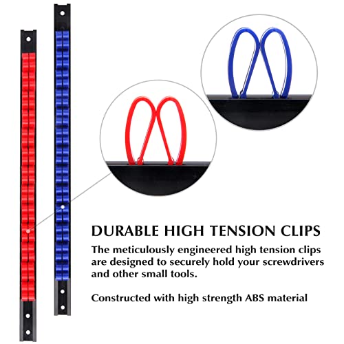 EMENTOL 6 PCS Screwdriver/Wrench Organizer, Plastic Rail Wrench Hanger,Hand Tool Holder, Perfect for Organize