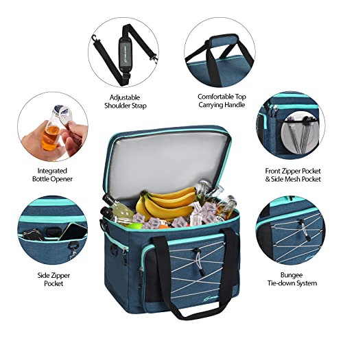 Maelstrom Collapsible Soft Sided Cooler - 60 Cans Extra Large Lunch Cooler Bag Insulated Leakproof Camping Cooler, Portable for Grocery Shopping, Camping, Tailgating and Road Trips，Navy Blue