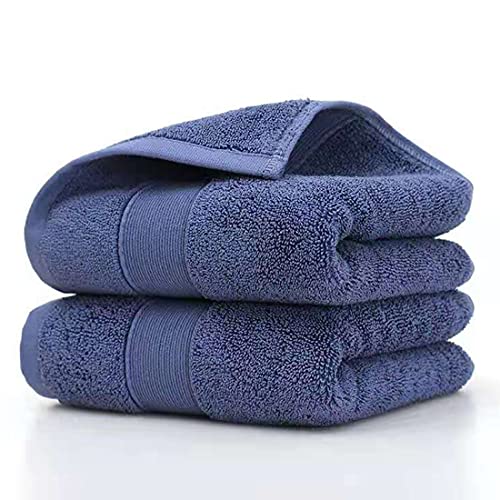 RUIBOLU 100% Cotton Ultra Soft Highly Absorbent Hand Towel 2 Set , Size 14" x 30" Home Bathroom Hand Towels for Bath, Hand, Face, Gym (Blue)