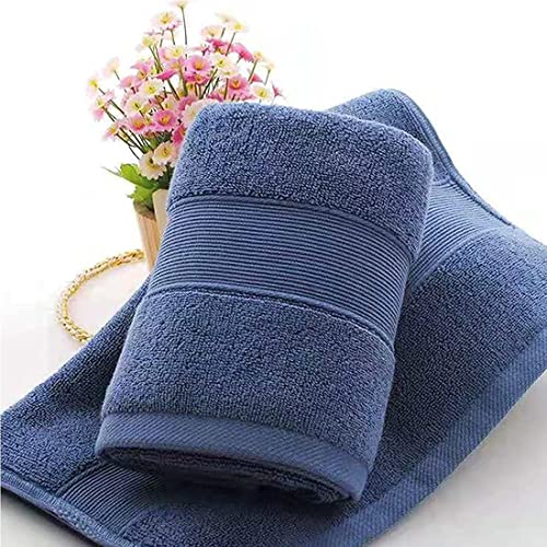 RUIBOLU 100% Cotton Ultra Soft Highly Absorbent Hand Towel 2 Set , Size 14" x 30" Home Bathroom Hand Towels for Bath, Hand, Face, Gym (Blue)