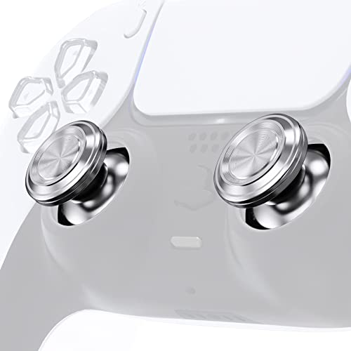 eXtremeRate Custom Silver Metal Thumbsticks for PS5 Controller, Replacement Aluminum Analog Stick Joystick for PS4 Controller - Controller NOT Included