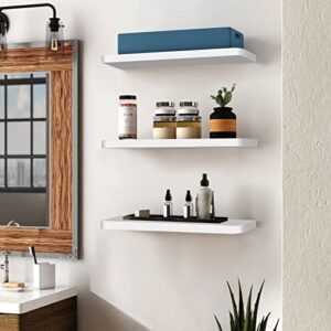 AIKTOTA Floating Shelves Wall Mounted,White Round Corner Wall Shelf,White Shelves for Bathroom,Perfect for Bedroom,Bathroom,Kitchen,Living Room,etc