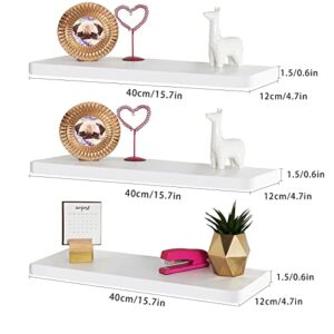 AIKTOTA Floating Shelves Wall Mounted,White Round Corner Wall Shelf,White Shelves for Bathroom,Perfect for Bedroom,Bathroom,Kitchen,Living Room,etc