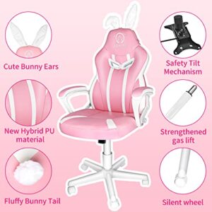 JOYFLY Pink Gaming Chair, Computer Gaming Chair for Adults Teens Kids Gamer Chair Video Game Chairs, Silla Gamer Ergonomic PC Office Chair with Lumbar Support（Pink）