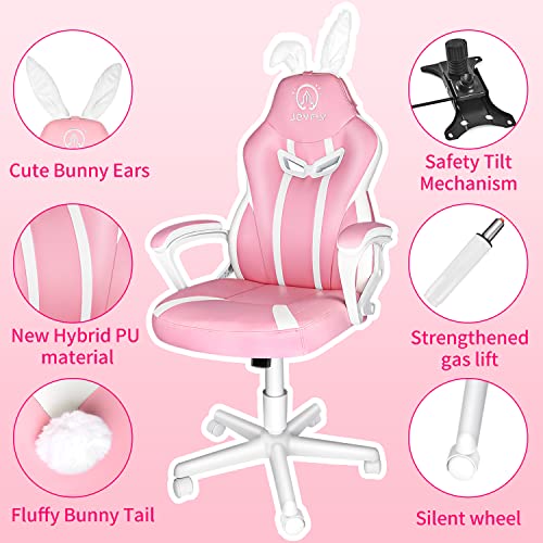 JOYFLY Pink Gaming Chair, Computer Gaming Chair for Adults Teens Kids Gamer Chair Video Game Chairs, Silla Gamer Ergonomic PC Office Chair with Lumbar Support（Pink）