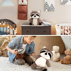 2 Pieces Raccoon Stuffed Animal Small Raccoon Plush Animal Cute Stuffed Raccoon Brown Raccoon Plushie Woodland Raccoon Plush Toy Soft Plush Animal Doll for Babies Children Kids Girls Boys (10 Inches)