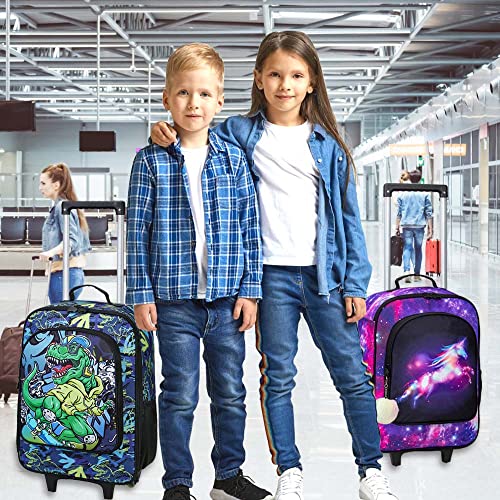 UFNDC Kids Suitcase for Girls, Unicorn Luggage Rolling with Wheels，Travel Carry on for Children Toddler elementary