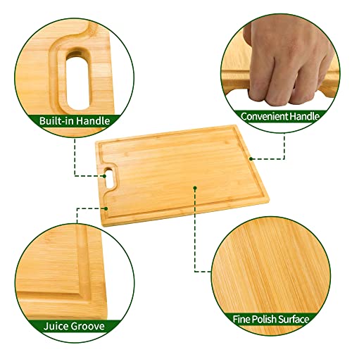 VaeFae 24 x 16 Inch XXX-Large Bamboo Cutting Board with Cutout Handle and Juice Groove, Heavy Kitchen Chopping Board for Meat and Vegetables