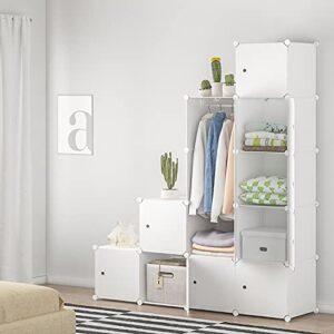 aeitc large storage cubes- 14''x 18'' (12 cube)-clothes , diy , closet organizer with doors, modular bookshelf units, toy organizer, white