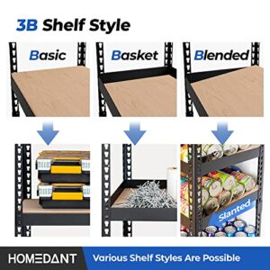 HOMEDANT 5 Tier Laminated Metal Shelving Unit Adjustable Garage Storage Utility Rack Heavy Duty Shelves Organization Multipurpose Shelf Warehouse Basement Pantry Shed 35.9" W x 18.2" D x 71.3" H 1Pack