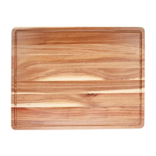 Cibeat Extra Large Wood Cutting Board 24 x 18 Inch, 1.2 Inches Thick Butcher Block, Reversible Wooden Kitchen Block, over Stove Cutting Board, with Side Handles and Juice Grooves