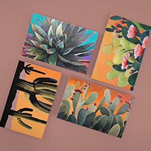 Stonehouse Collection Cactus Postcards - 4 x 6 Western Desert Postcards - 40 Postcards, 4 Different Cacuts Designs