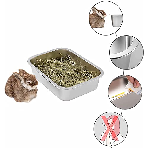 Stainless Steel Litter Box, Metal Cats Litter Pan Toilet Litter Box for Kittens, Rabbits, Hamster Small Animals, Nonstick, Smooth Surface