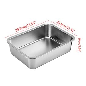 Stainless Steel Litter Box, Metal Cats Litter Pan Toilet Litter Box for Kittens, Rabbits, Hamster Small Animals, Nonstick, Smooth Surface