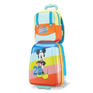 american tourister disney teddy buddy luggage with spinners, mickey, 2-piece set