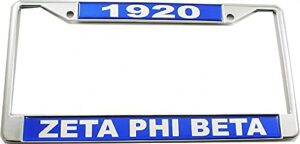 zeta phi beta metal silver license frame