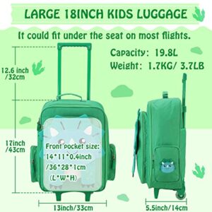 Kids Luggage,Large 18 Inch Carry on Suitcase with Wheels for Travel,19.8L Rolling Luggage for Toddler Boys and Girls VONXURY