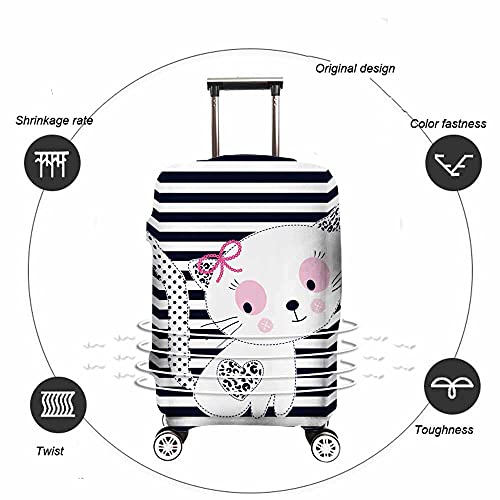 IBILIU Travel Luggage Cover Protector Cat Girl Striped Funny Animal Suitcase Cover Protectors Washable Luggage Suitcase Cover for 25-28 Inch L