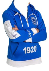 zeta phi beta sorority elite hoodie pullover large