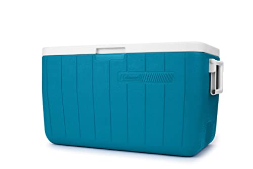 Coleman Chiller Series 48qt Insulated Portable Cooler, Ice Retention Hard Cooler with Heavy Duty Handles