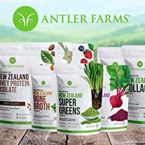 Antler Farms - 100% Grass Fed New Zealand Whey Protein Isolate, Chocolate Flavor, 2 lbs - Pure and Clean, 4 Ingredients, Delicious, Cold Processed