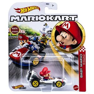 diecast hotwheels mario kart baby mario, b-dasher (2020 toty winner)